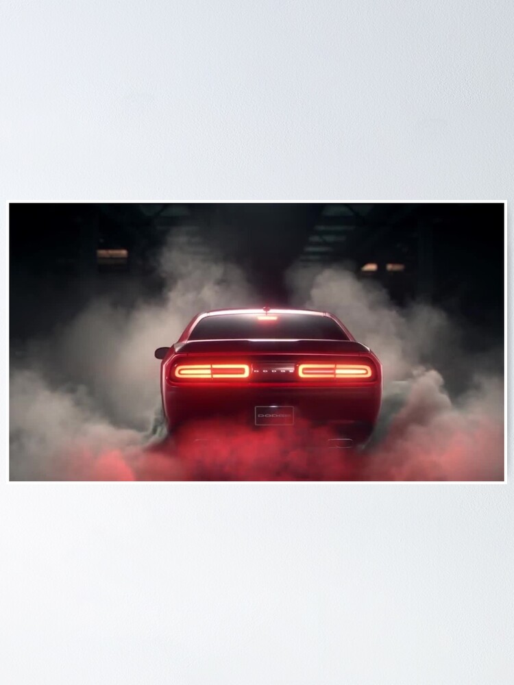 "Dodge Challenger Burnout Poster" Poster for Sale by PaceRacer | Redbubble
