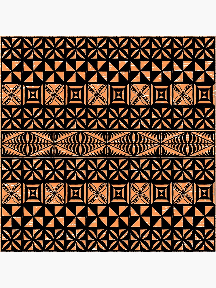 "Ngatu Tokelau Feletoa Manulua Tongan Traditional Polynesian Orange ...