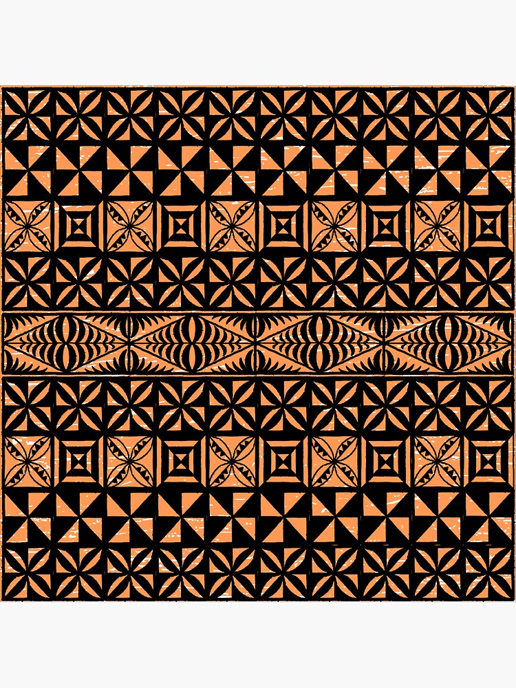 "Ngatu Tokelau Feletoa Manulua Tongan Traditional Polynesian Orange ...