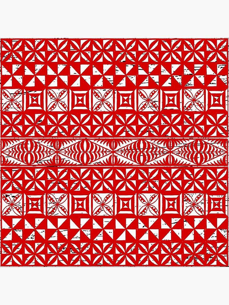 "Ngatu Tokelau Feletoa Manulua Tongan Traditional Polynesian Red ...