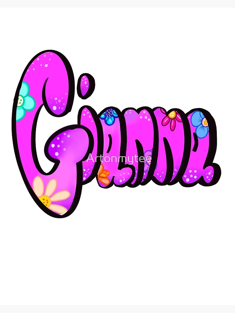 "Gianna popular girls name in cute floral bubble letters. Personalized ...