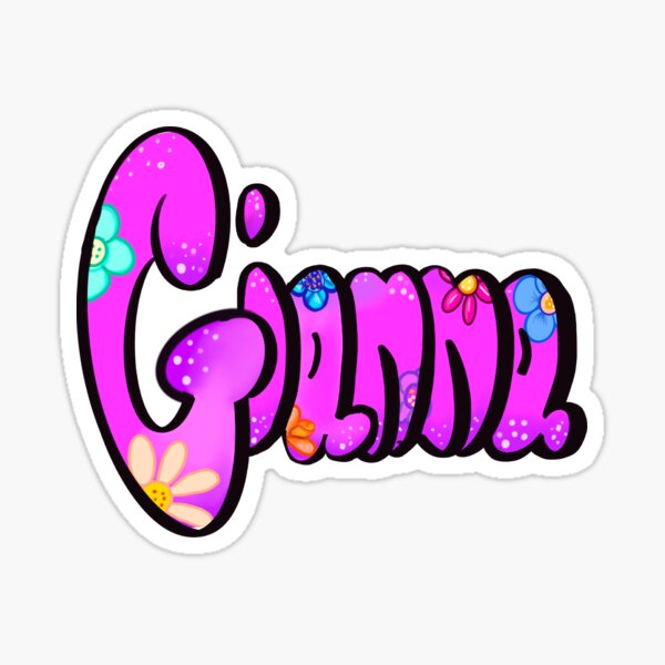 "Gianna popular girls name in cute floral bubble letters. Personalized ...