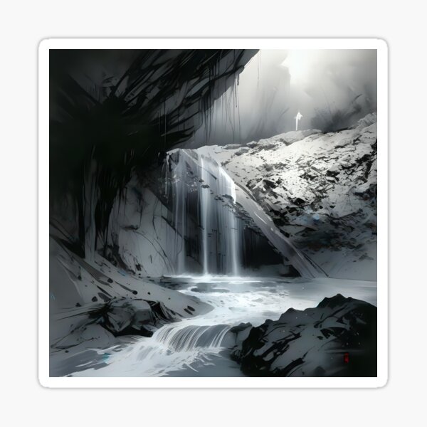 "Waterfall in a cave. " Sticker for Sale by Nomad-Maynard | Redbubble