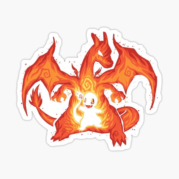 "Silhouette : Fire Dragon Evolution" Sticker for Sale by kendollken | Redbubble