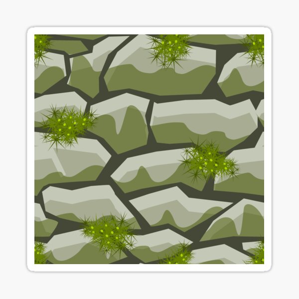 "Mossy Cobblestone - voxel texture by Fluffgar" Sticker for Sale by ...