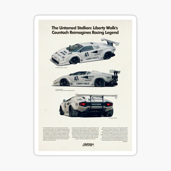 "Lamborghini Countach Magazine" Sticker for Sale by aliigal | Redbubble