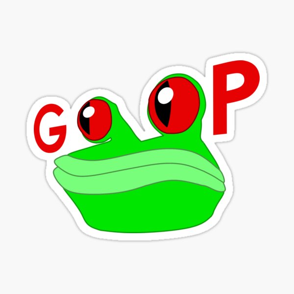 ""Off The Goop" Frog Head with "GOOP" Eyes" Sticker by mario64325 ...