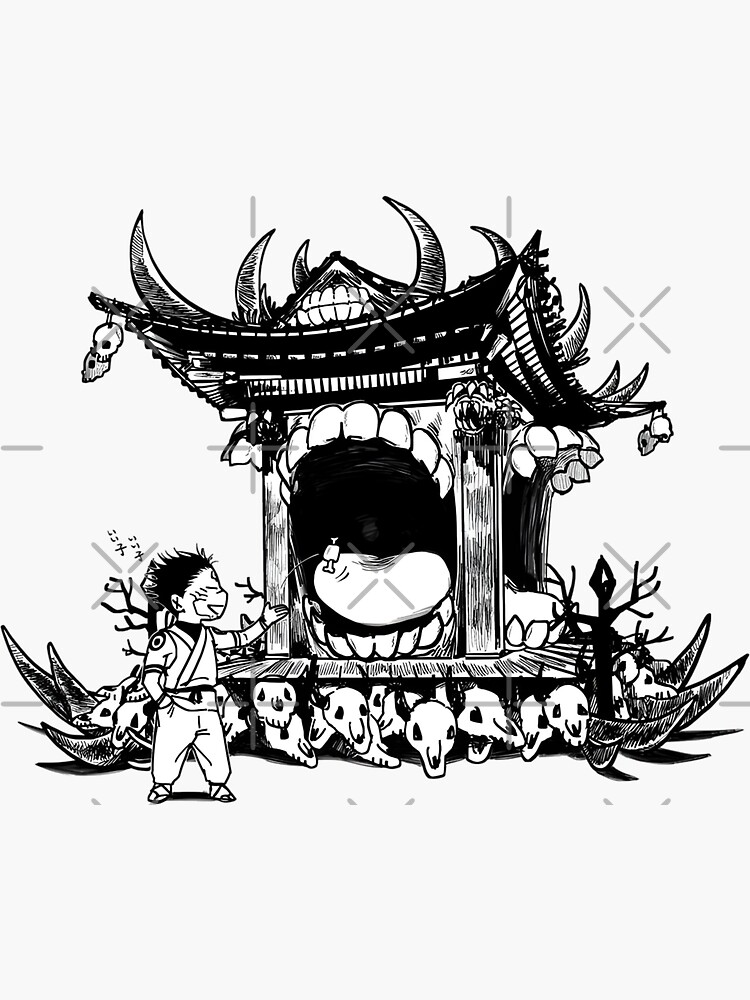 "malevolent shrine," Sticker for Sale by the-tee-factory | Redbubble