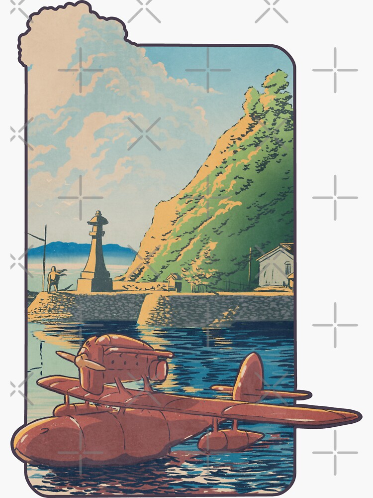 "Sunset Plane " Sticker for Sale by Syntetyc | Redbubble
