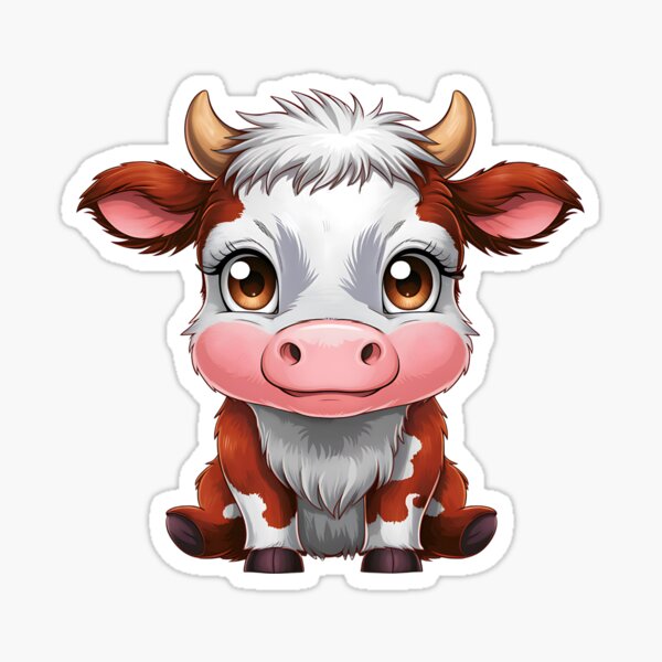 "Cute Baby Cow " Sticker for Sale by Serbin | Redbubble