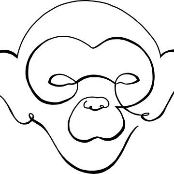 "One Line Monkey - Black" Sticker for Sale by emilyRose3 | Redbubble