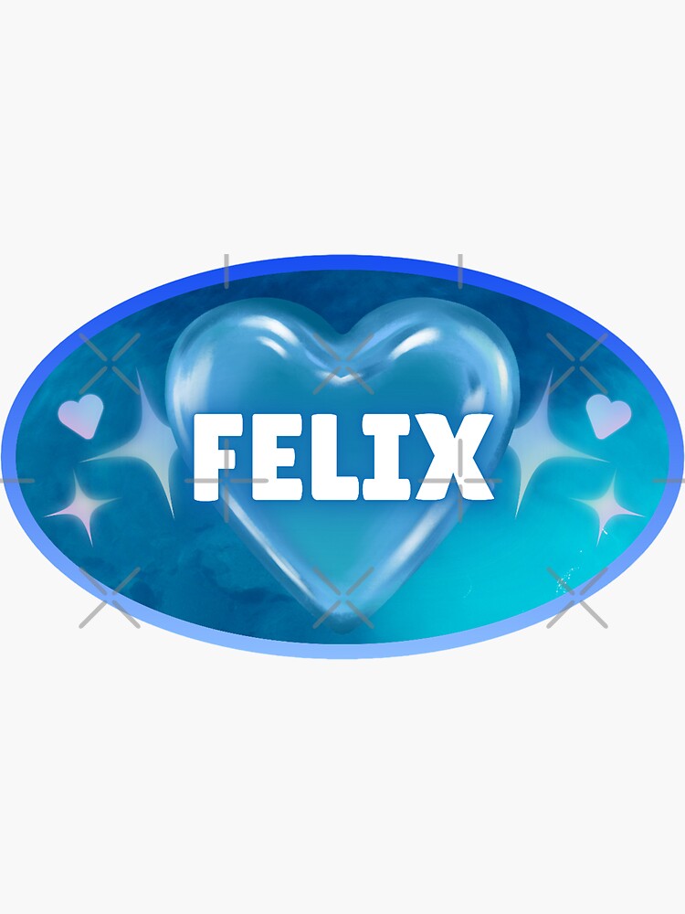 "Felix Name Tag" Sticker for Sale by Hyunnibear | Redbubble