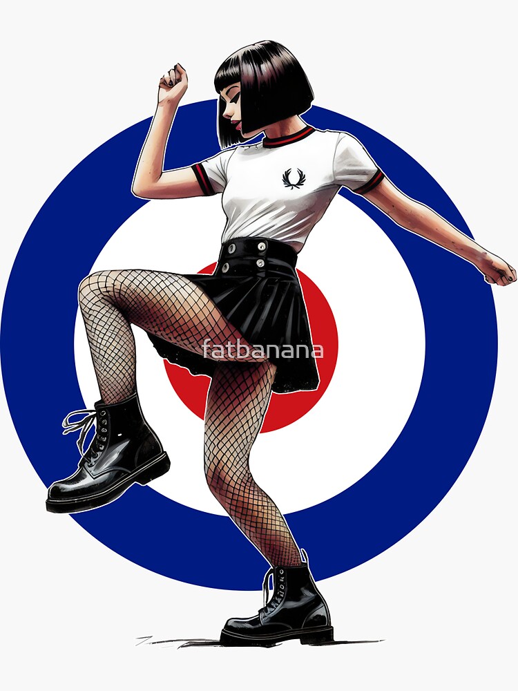 "Dancing Mod Ska Skinhead Girl " Sticker for Sale by fatbanana | Redbubble