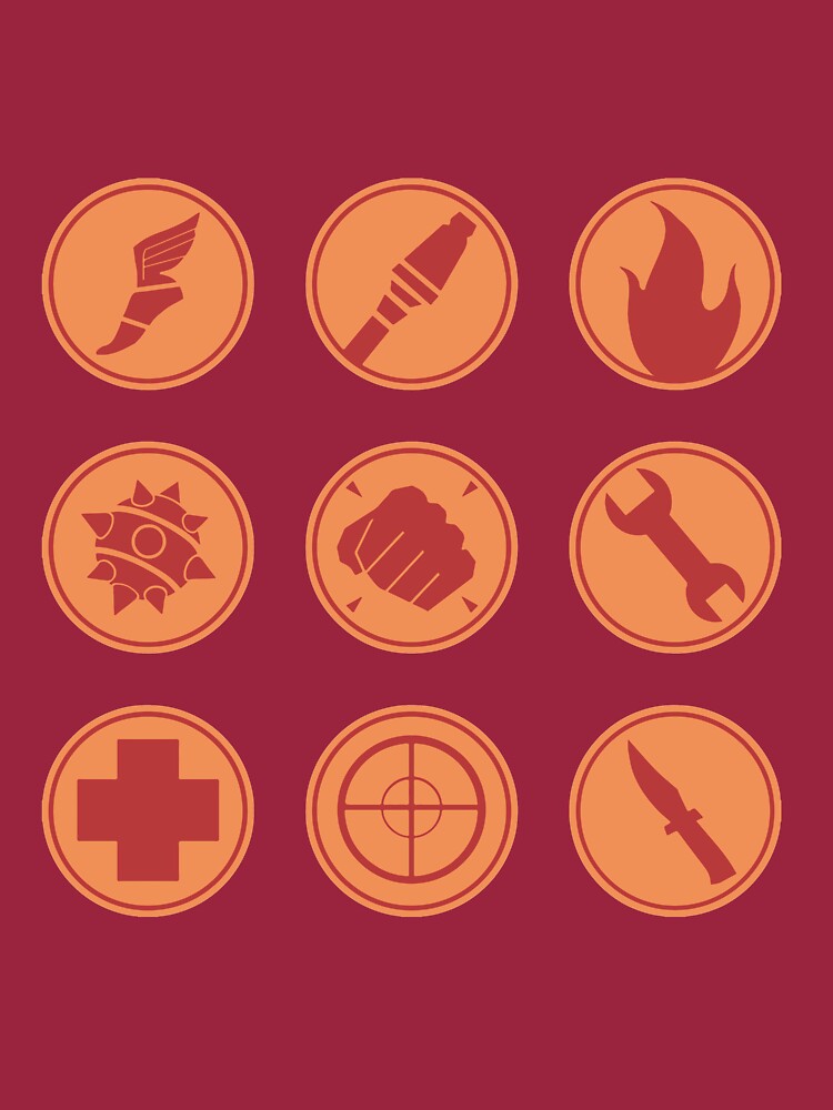 "TF2 RED Class Symbols" T-shirt by callmejelli | Redbubble