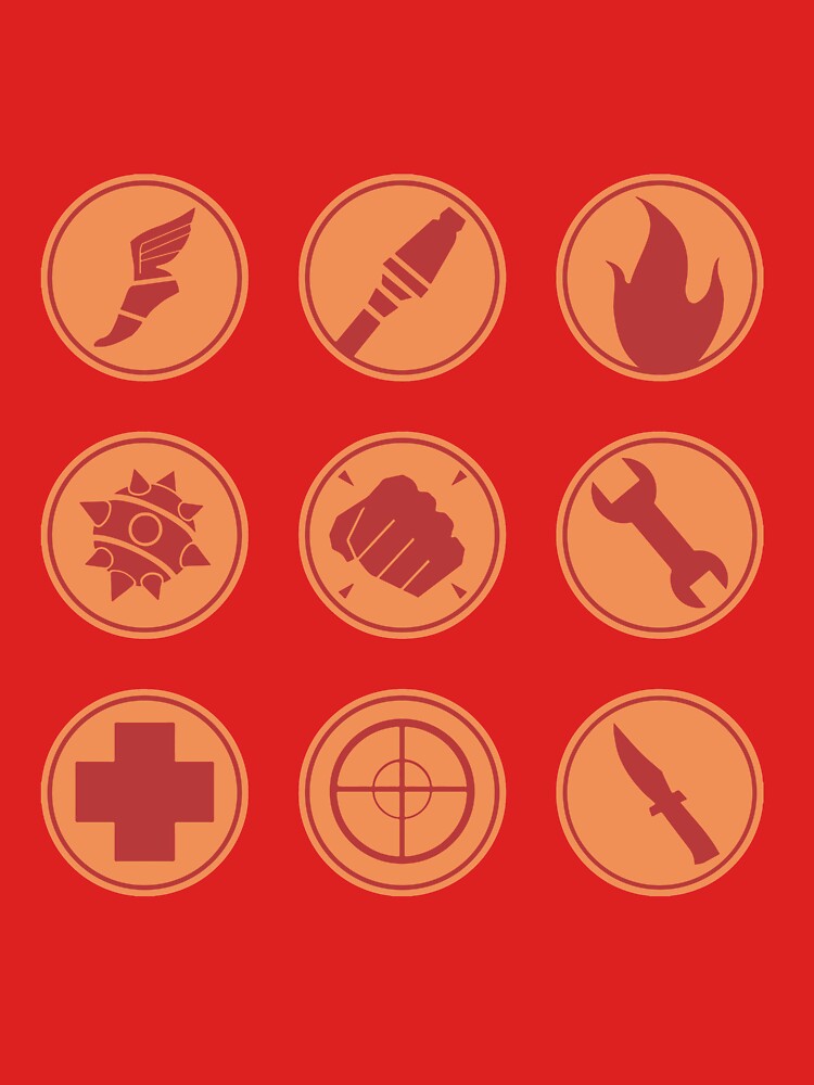 "TF2 RED Class Symbols" T-shirt for Sale by callmejelli | Redbubble ...