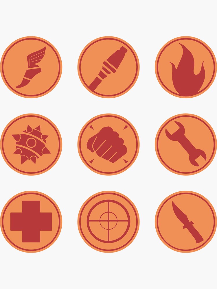 "TF2 RED Class Symbols" Sticker for Sale by callmejelli | Redbubble