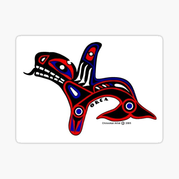 "Native American Orca design (Colored)" Sticker for Sale by ...