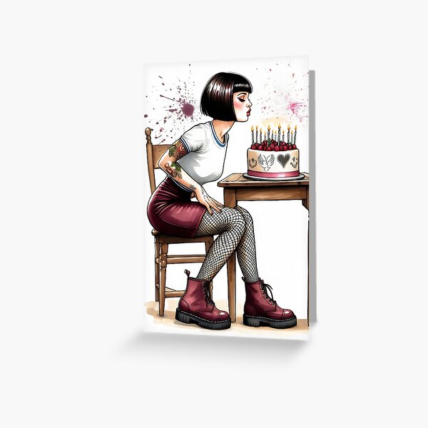 "Ska, Mod, Skinhead girl birthday cake" Greeting Card for Sale by ...