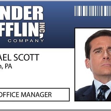 "michael scott id card" Sticker for Sale by rzag | Redbubble