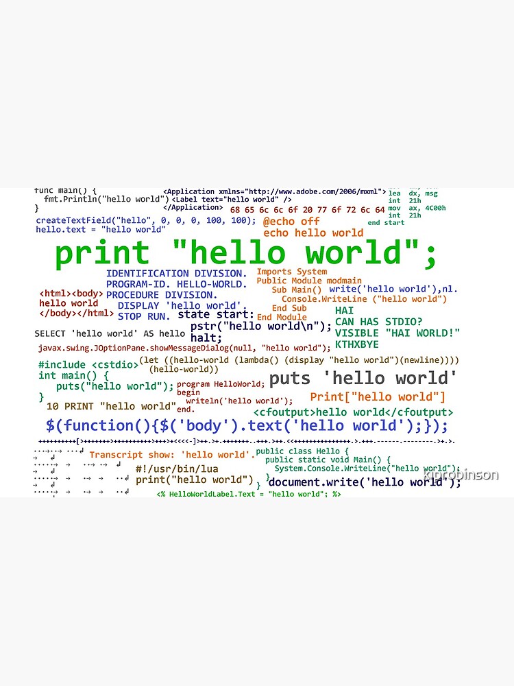 "Hello World - Many Programming Languages (light)" Mug by kiprobinson ...