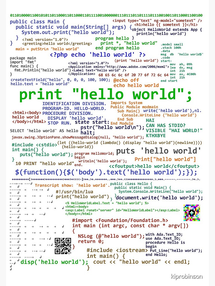 Cuaderno de espiral «Hola mundo - Muchos lenguajes de programación (luz ...