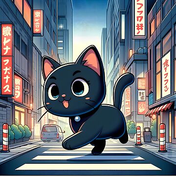 "Little Kitty, Big City" Sticker for Sale by Xadyr | Redbubble