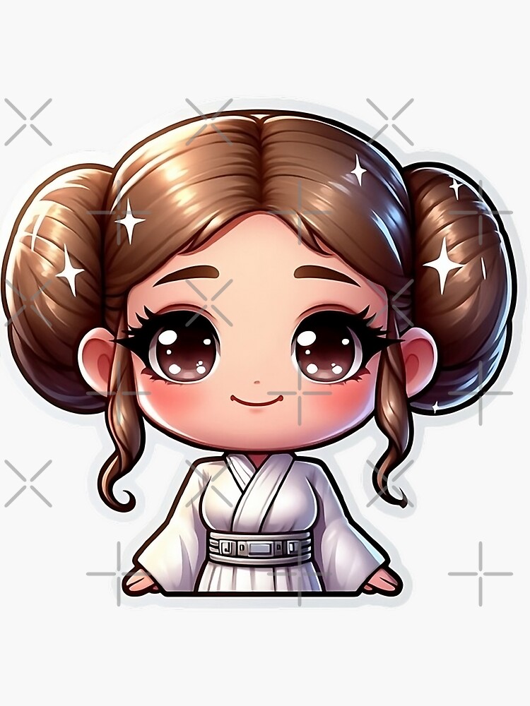 "Chibi Princess Leia" Sticker for Sale by StickersNPeels | Redbubble