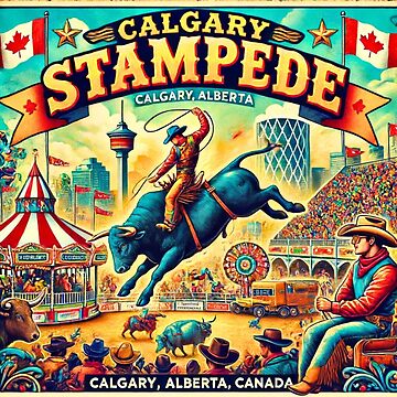 "Retro Calgary Stampede Poster" Sticker for Sale by Koalangel | Redbubble