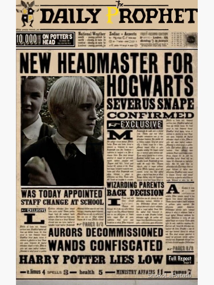 "Daily Prophet Drago" Sticker by ShokoLaPatata | Redbubble