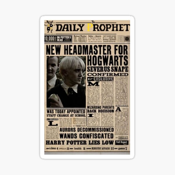 "Daily Prophet Drago" Sticker by ShokoLaPatata | Redbubble