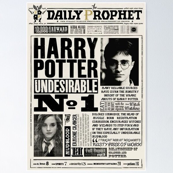 "Daily Prophet Harry " Poster by ShokoLaPatata | Redbubble