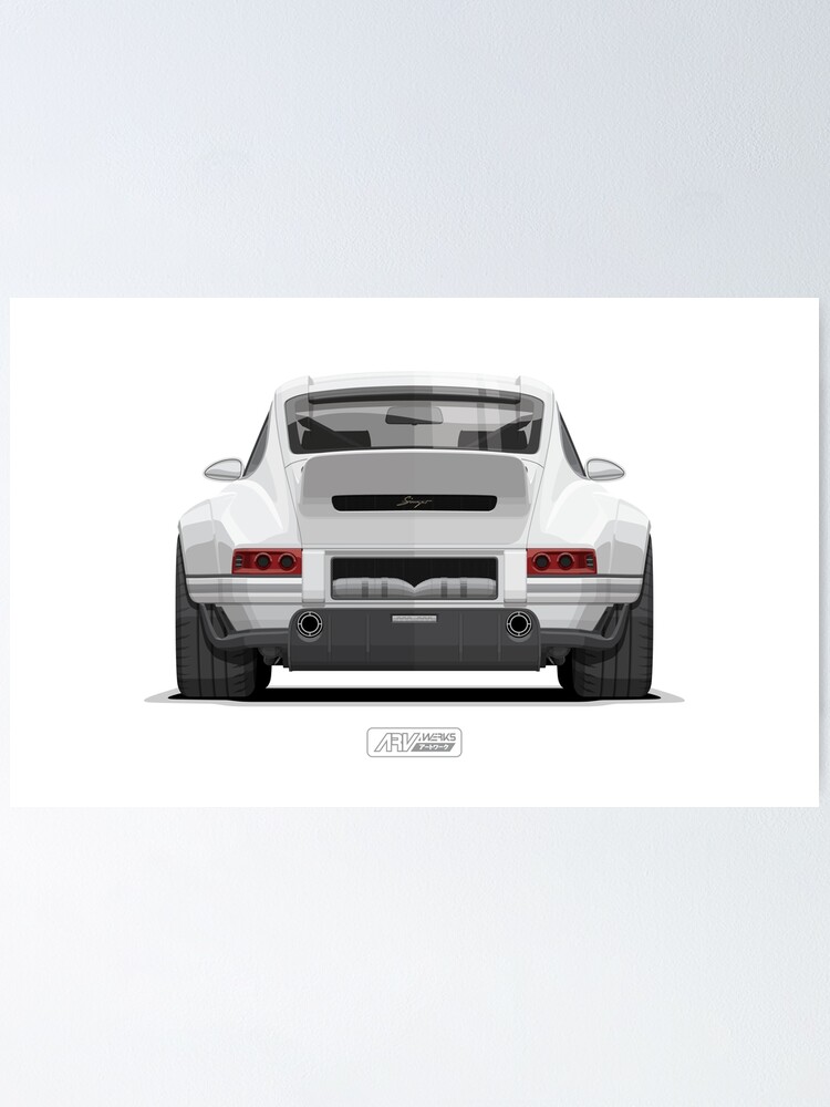 "911 Singer DLS Reimagined White Rear" Poster for Sale by ARVwerks ...