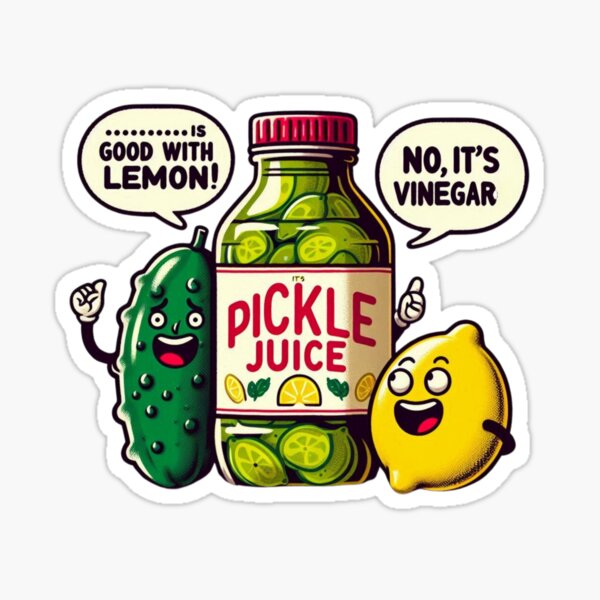 "Funny Pickle Juice Cartoon" Sticker for Sale by Aishasbags | Redbubble