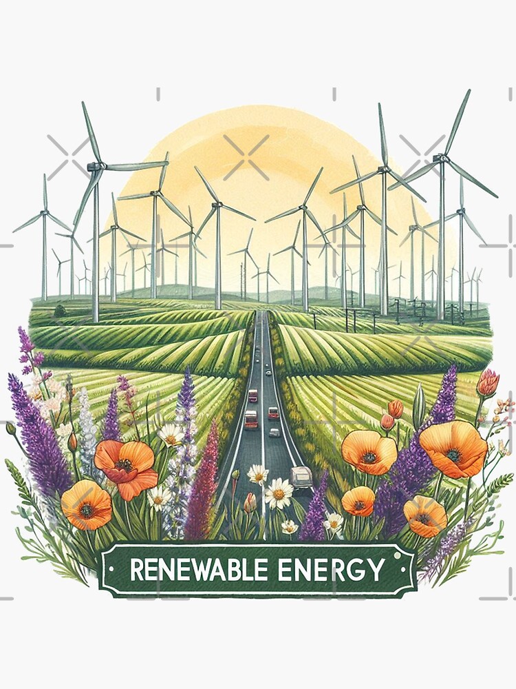 "Renewable Energy, Go Green Renewable Energy" Sticker for Sale by ...