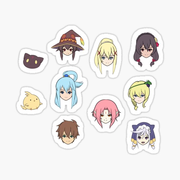 "Konosuba Sticker Pack" Sticker for Sale by KwnBlack | Redbubble