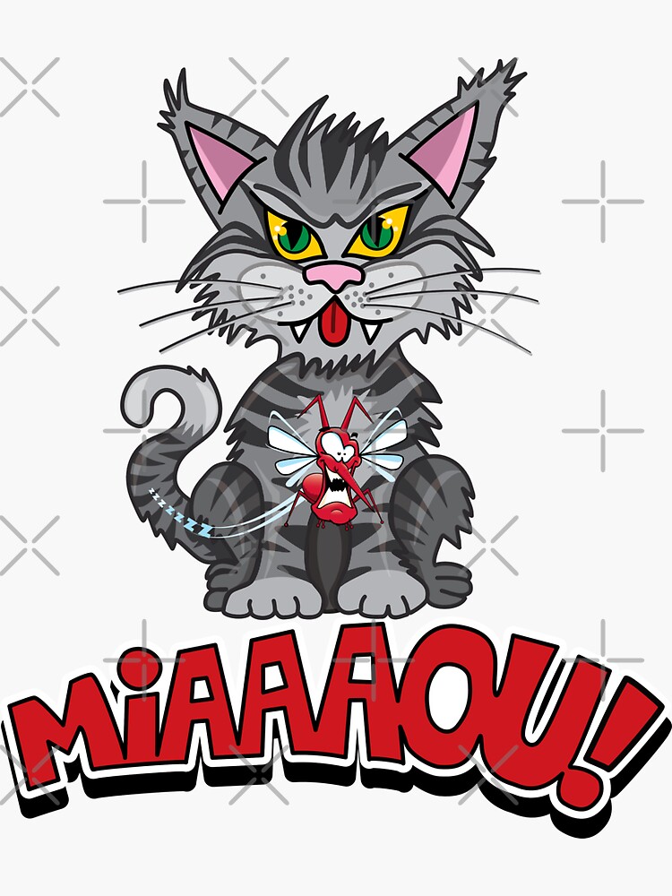 "CatZilla Cartoon Character illustration" Sticker for Sale by ...