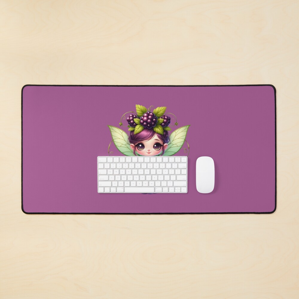 Sticker mit "Violette Fee mit Brombeere lila Beeren exotische Früchte ...