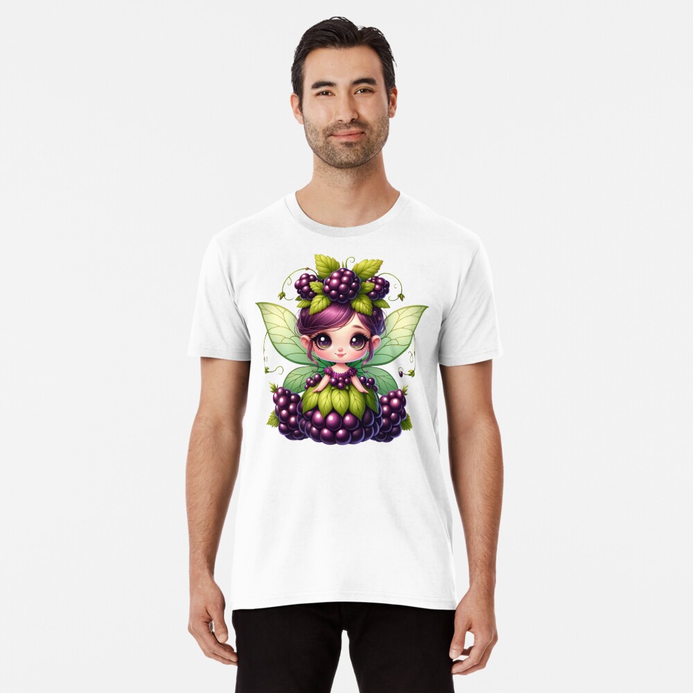 Sticker mit "Violette Fee mit Brombeere lila Beeren exotische Früchte ...