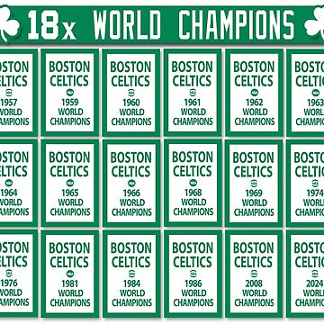 "Celtics 18X Champions!" Sticker for Sale by amrjrosejojo | Redbubble