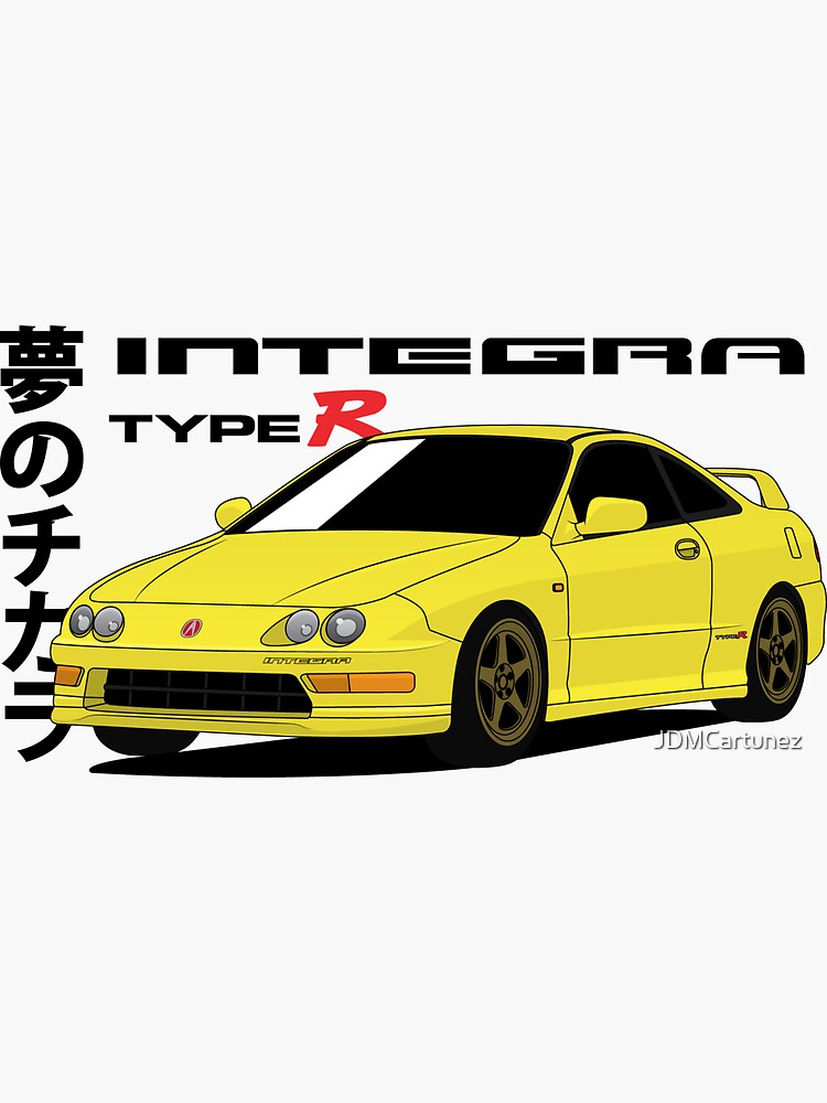 "DC2 Integra Type R - Version II" Sticker for Sale by JDMCartunez ...