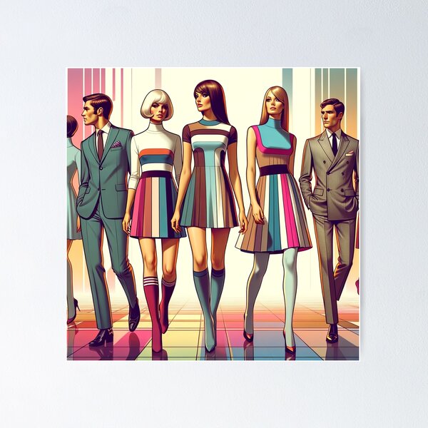 Poster mit "Retro-Mod-Stil: 60er-Jahre-Mode mit modernem Touch" von ...