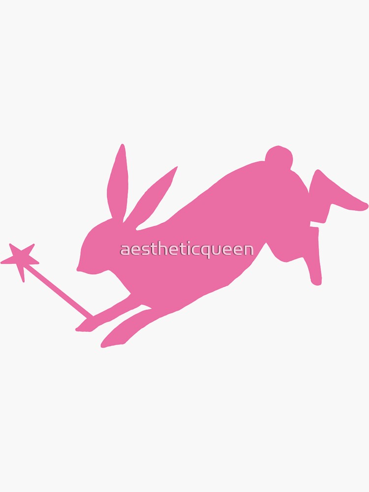 "Wand and a Rabbit Pink" Sticker for Sale by aestheticqueen | Redbubble
