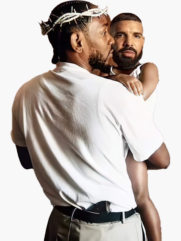 "Kendrick Lamar Holding Baby Drake" Sticker for Sale by YaraSlidin ...