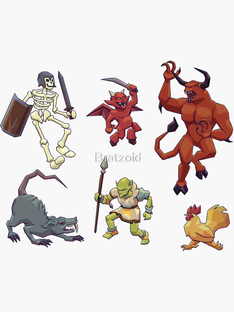 "Old School Runescape Monsters" Sticker for Sale by Bratzoid | Redbubble