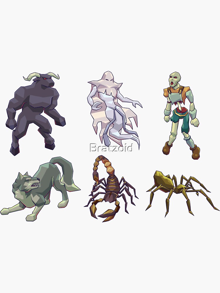 "Old School Runescape Monsters" Sticker for Sale by Bratzoid | Redbubble