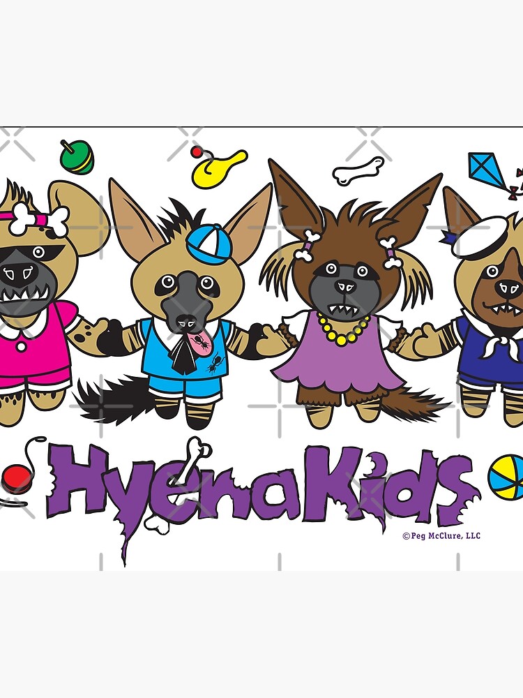"Hyena Kids Dancing - on a sticker!" Tapestry for Sale by PegMcClureLLC ...