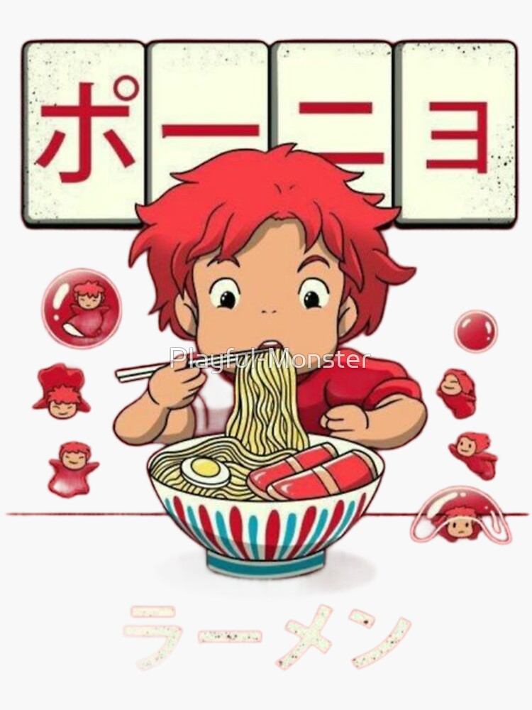 "Ponyo Ramen" Sticker by Playful-Monster | Redbubble