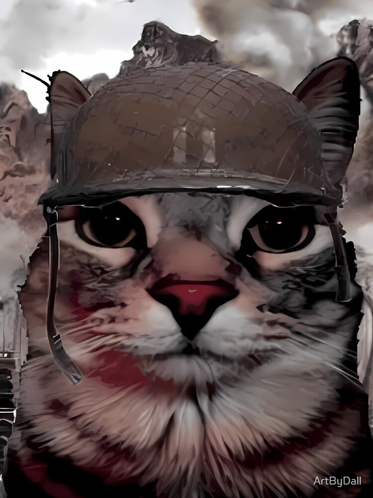 "War Cat - Thousand Yard Stare Meme" iPhone Case for Sale by ArtByDall | Redbubble