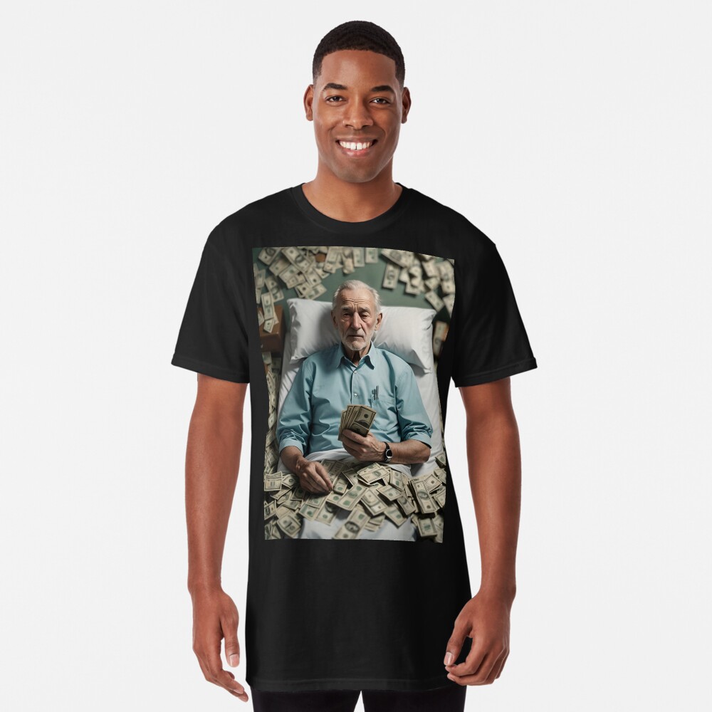 "Lonely Sick Old Man Surrounded By Money - Rich Or Poor" Sticker for ...