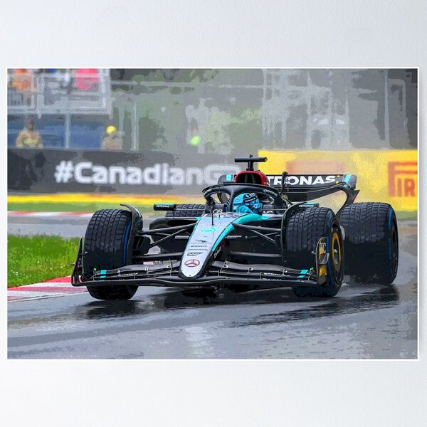"Lewis Hamilton racing in the rain on full wets in his 2024 F1 car ...